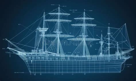 The Technical Drawing Provides Visual Representation Of The Ship S Navigation And Communication