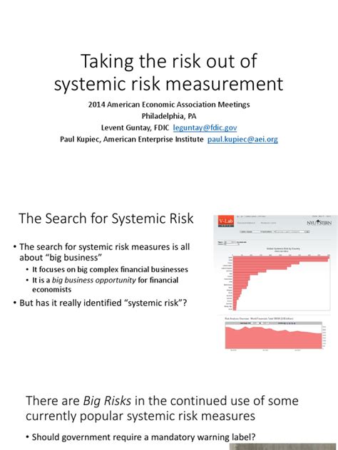 Pdf Taking The Risk Out Of Systemic Risk Measurement Dokumentips