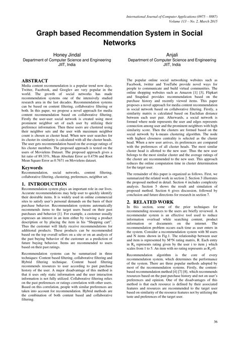 Pdf Graph Based Recommendation System In Social Networks