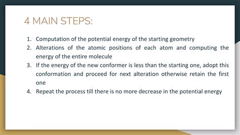 Energy Minimization Methods Molecular Modeling Pptx Chemistry