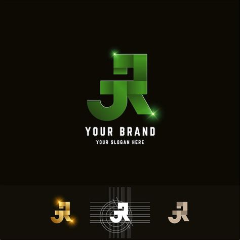 Premium Vector Letter Jr Or Jq Monogram Logo With Grid Method Design