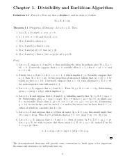 Divisibility and Euclidean Algorithm: Properties and Proof of | Course Hero
