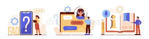 Frequency Asked Questions Set Stock Vector Illustration Of Helpdesk Support 271611566