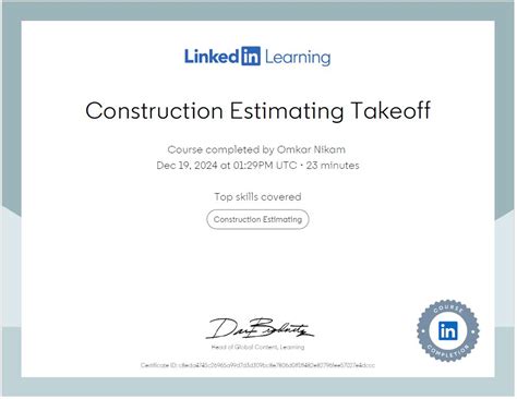 Omkar Nikam On Linkedin Continuouslearning Constructionestimating Linkedinlearning