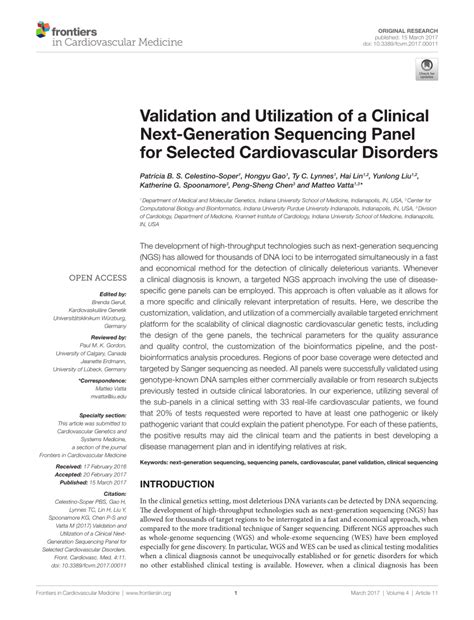 Pdf Validation And Utilization Of A Clinical Next Generation