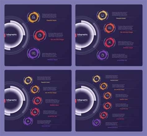 Premium Vector Vector Infographic Round Chart Templates On A Deep
