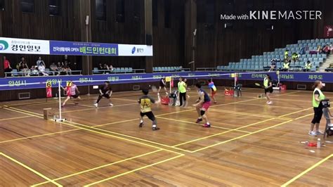 2019 제19회 용인 경인일보배 생활체육 Open 전국 배드민턴대회 준자강 준결승 박한종 정인배매치포인트and트리플에이 Vs 이상호 유선호팀플레이어and화랑 Youtube