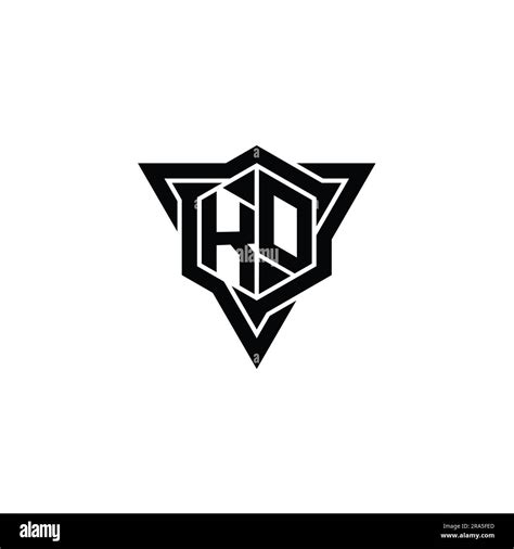 Kd Letter Logo Monogram Hexagon Shape With Triangle Outline Sharp Slice Style Design Template