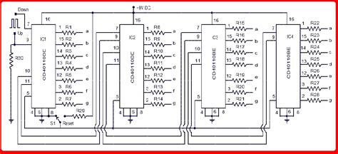 SKEMA RANGKAIAN AMPLIFIER UP DOWN Counter Circuit