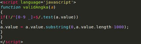 cara membuat validasi angka dengan javascript dewi novianti