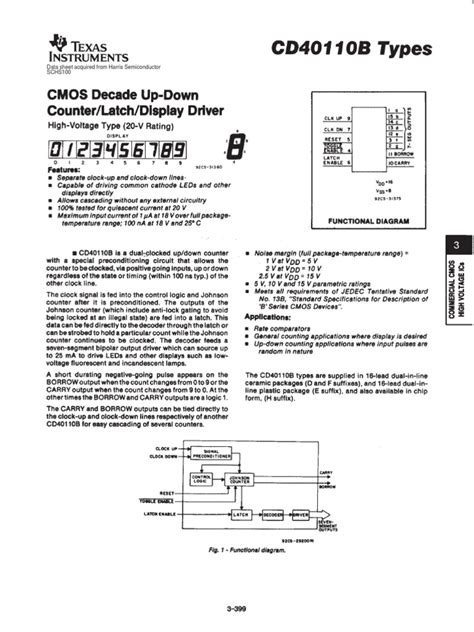 Datasheet Ic Cd40110 Pdf