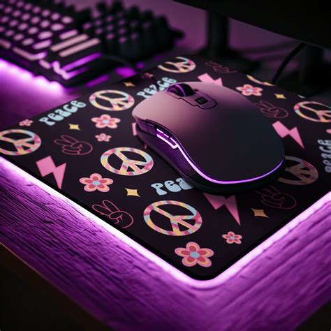 Peace Sign Mouse Pad T For Teen Computer T Peace Black