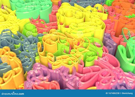 Abstract Messy Colorful Curve Geometric Lines Wallpaper For Graphic Design 3d Render Stock