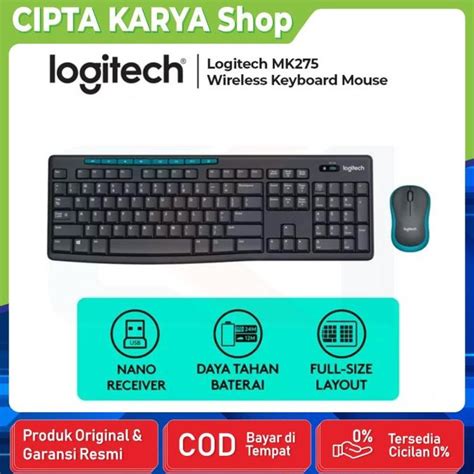 Jual Keyboard Mouse Wireless Logitech Mk275 Shopee Indonesia