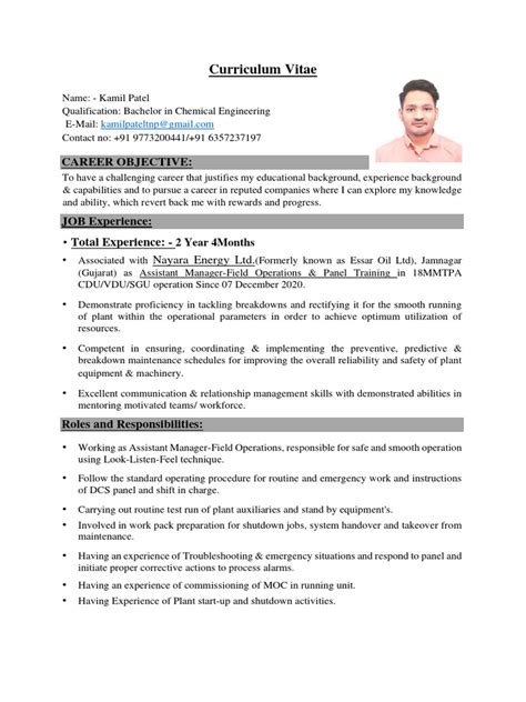 Kamil Patel Resume Pdf Physical Sciences