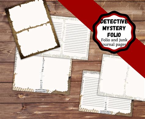 Detectivemystery Themed Folio And Junk Journal Pages Crime Scene And