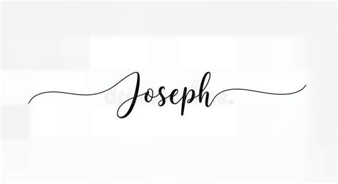 Stylish Handwritten Name âœJosephâ in Elegant Cursive Script on White Background Stock