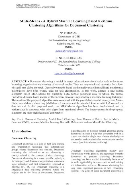 Pdf Mlk Means A Hybrid Machine Learning Based K Means Clustering Dokumen Tips