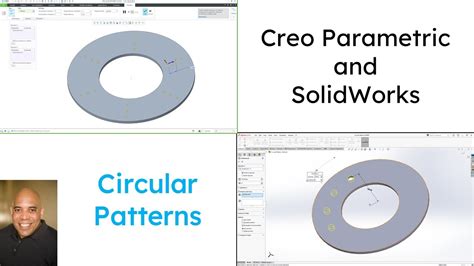 solidworks creo parametric comparison circular patterns youtube