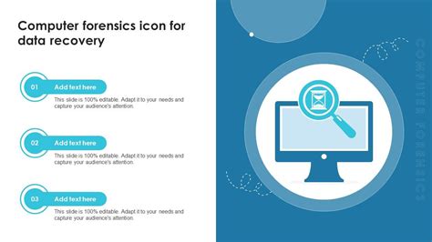 Computer Forensics Icon For Data Recovery Ppt Template Ppt Powerpoint