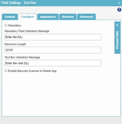 Text Box Form Control