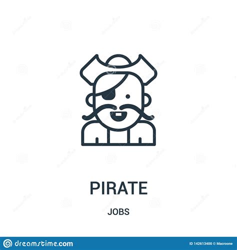 Pirate Icon Vector From Jobs Collection Thin Line Pirate Outline Icon