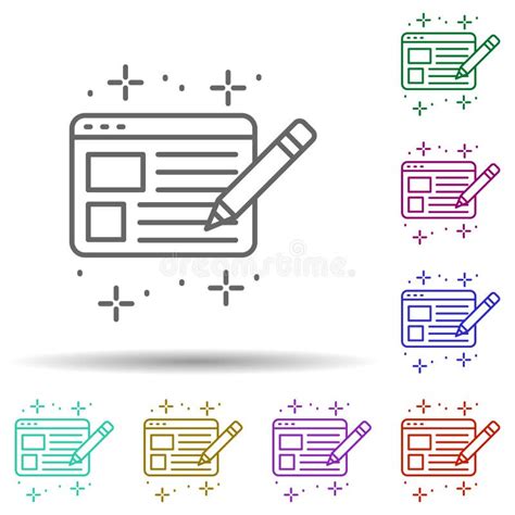 Website Pencil Multi Color Icon Simple Thin Line Outline Vector Of Copywriting Icons For Ui