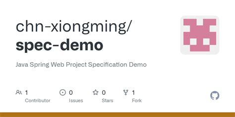 Github Chn Xiongmingspec Demo Java Spring Web Project Specification Demo
