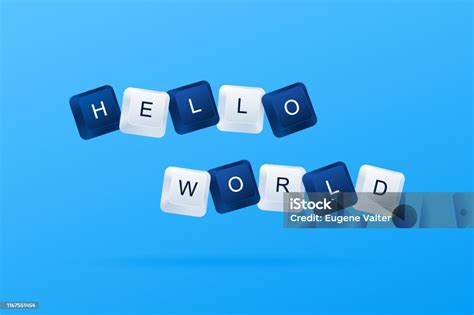Hello World Message From A First Computer Program Hello World Message