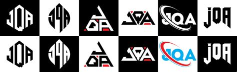 Jqa Letter Logo Design In Six Style Jqa Polygon Circle Triangle Hexagon Flat And Simple