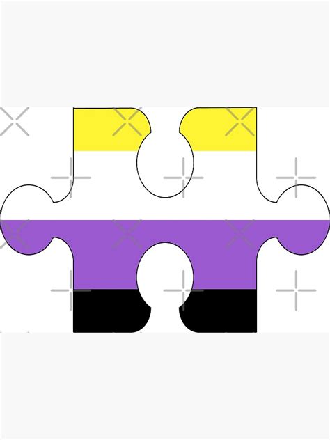 Non Binary Flag Autism Puzzle Piece Poster For Sale By Mre Tees