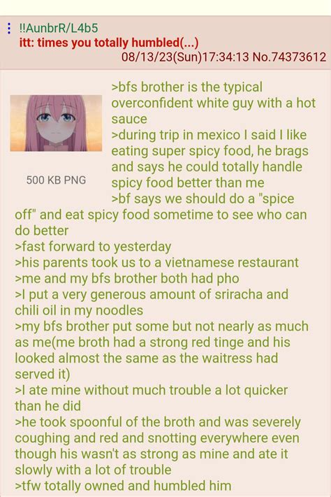 Anon Does A Spice Off Rgreentext Greentext Stories Know Your Meme