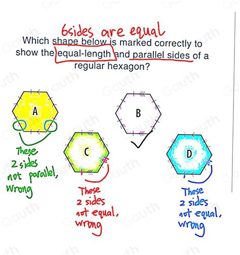 solved which shape below is marked correctly to show the equal length