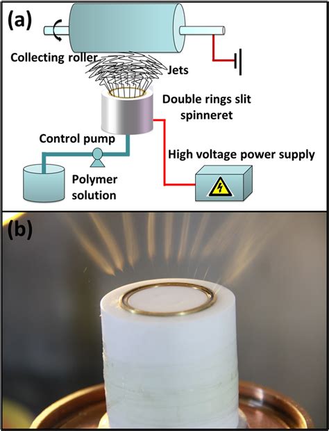 A A Diagram Of A Novel Needleless Electrospinning Setup B An Image