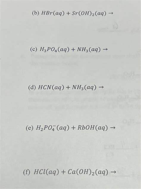 Solved balance the equations b HBr aq Sr OH ₂ aq Chegg