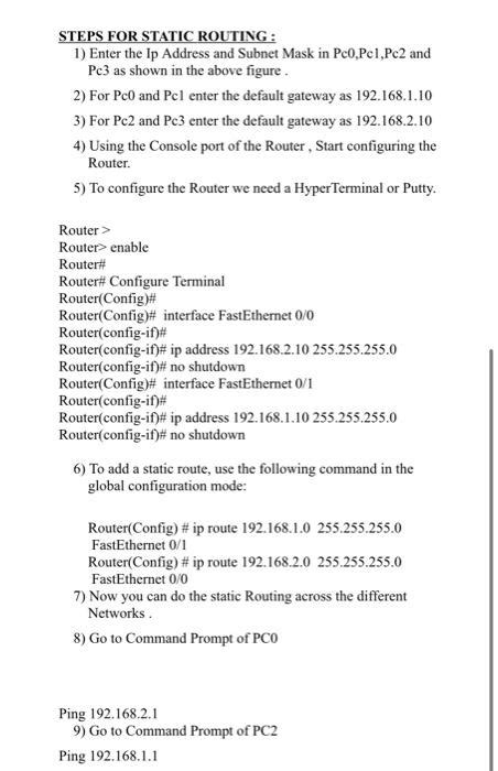 When You Manually Add Routes To The Routing Table It Chegg Com