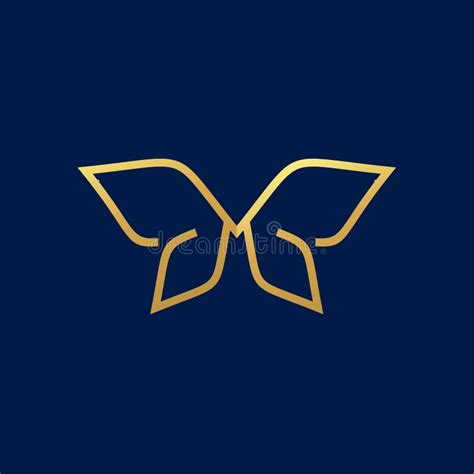 Gold Initial Letter M Abstract Butterfly Logo Design Stock Vector