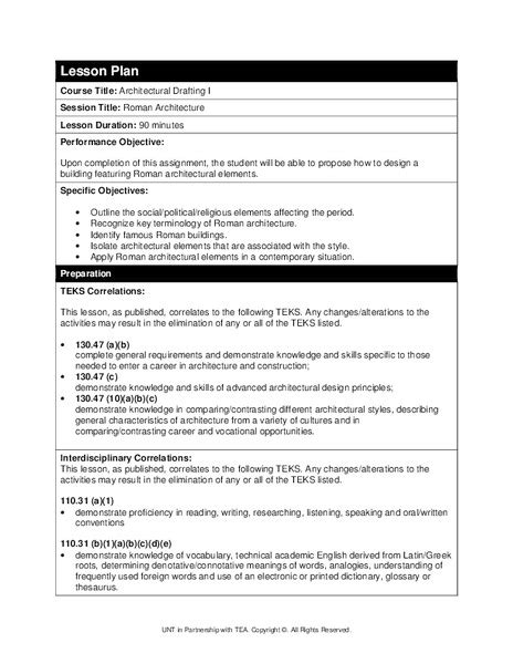 Roman Architecture Lesson Plan For 9th 12th Grade Lesson Planet