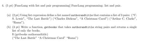 4 5 pt funclang with list and pair programming