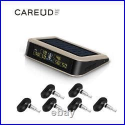 TPMS Wireless Solar Power Tire Pressure Monitoring 6 Sensors For Bus RV Trailer Tire Pressure