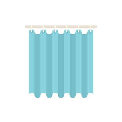 Cute Shower Curtain Icon Flat Vector Bathroom Design 17334543 Vector