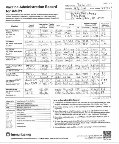 Proof Of Immunity Requirements And Examples Middlebury