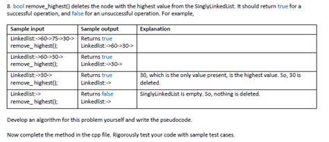 solved 8 bool remove highest deletes the node with the