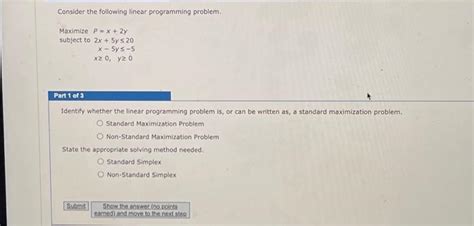 Solved Consider The Following Linear Programming Problem Chegg