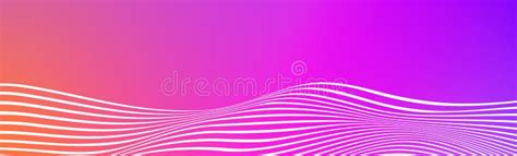 Abstract White Wave Lines On Pink Purple Gradient Background Wide Banner With Curve Liquid