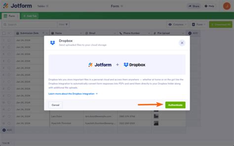 How To Send Files In Jotform Tables