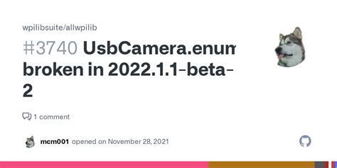 Usbcamera Enumerateusbcameras Broken In 2022 1 1 Beta 2 · Issue 3740 · Wpilibsuite Allwpilib