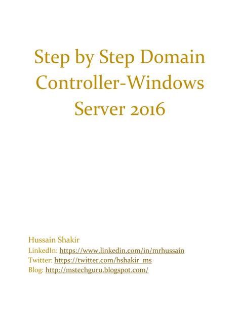 Step By Step Installation Of Windows Server 2016 Domain Controller