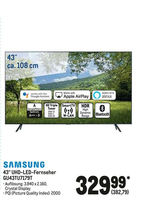 Samsung 43'' Uhd Led Fernseher GU43TU7179T Angebot bei METRO ...