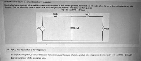 SOLVED To Identfy Various Features Of A Sinusoid Described By An Equation Knowing How To Analye